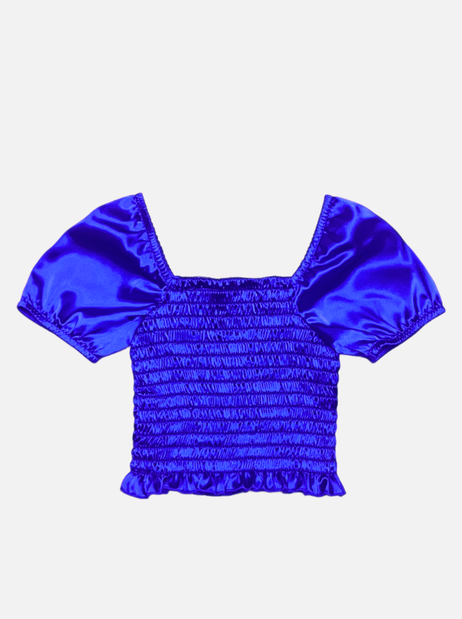 Cheryl Kids Blue Satin Smocked Puff Sleeve Top _6042-8465 – NorthGirls