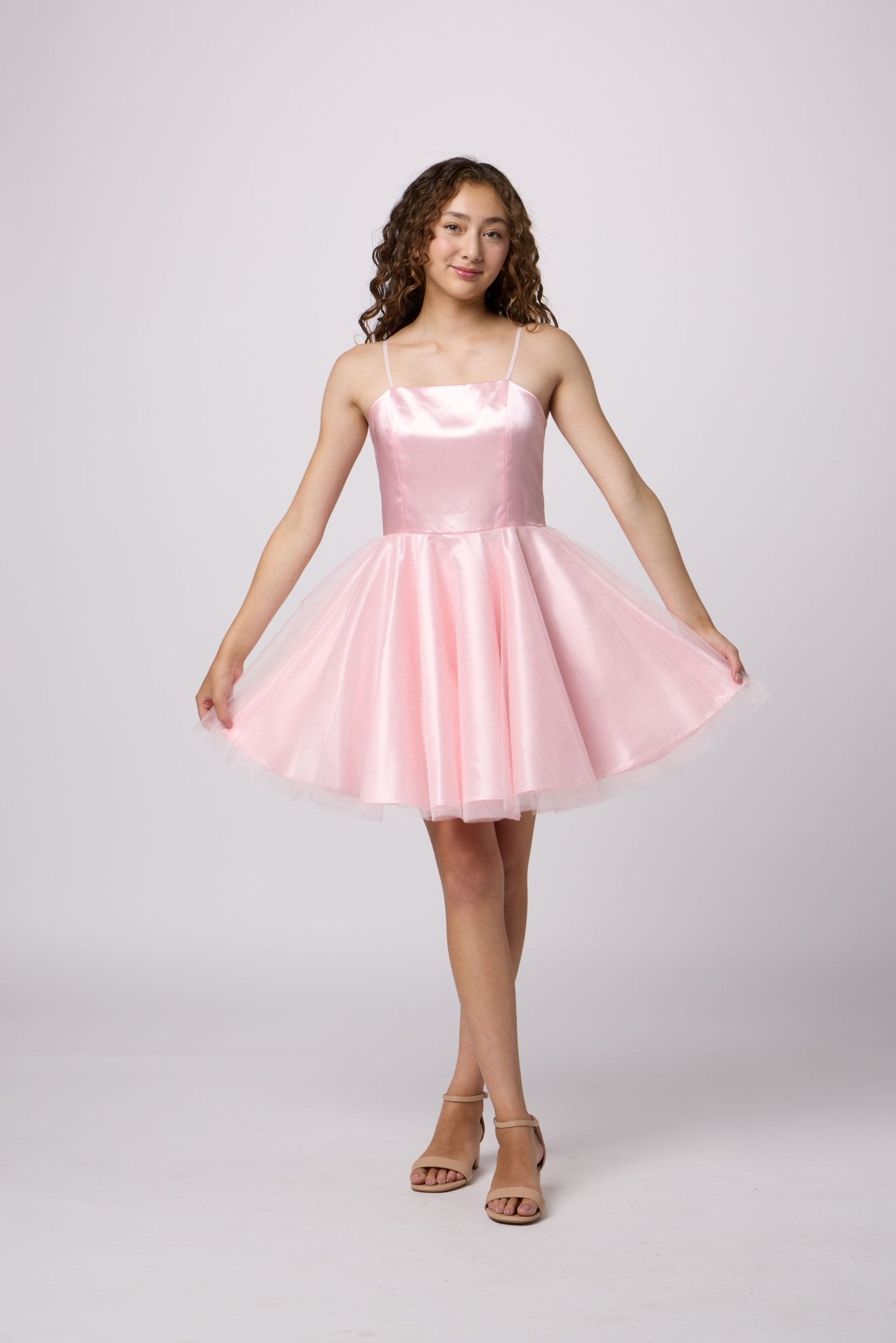 UDT ALICE Satin & Tulle Party Dress w/Straps _ K5132 – NorthGirls