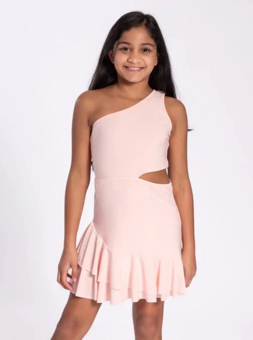 Cheryl Kids Rouched One Shoulder Cut Out Dress – NorthGirls